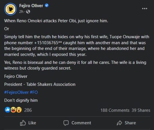 Reno Omokri Is Bisexual, His Wife Caught Him Cheating With His Fellow ...