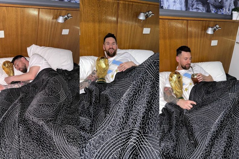 Messi Sleeps With World Cup Trophy In Bed After Triumphant Return To ...