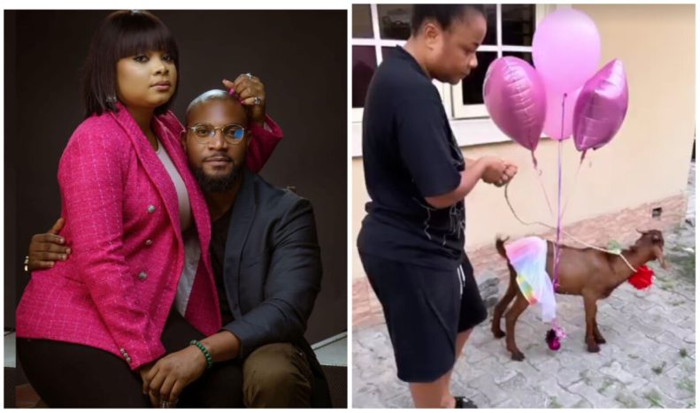 Bimbo Ademoye In Shock As Kunle Remi Buys Her Goat As Birthday Gift ...