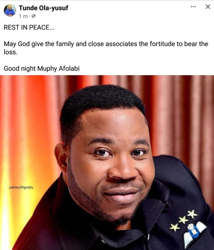BREAKING: Nollywood Actor, Murphy Afolabi Is Dead | Kanyi Daily News
