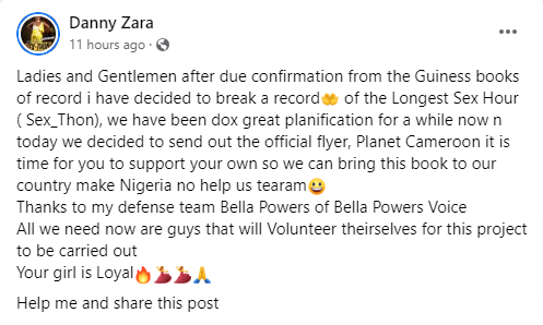 Cameroonian Lady, Danny Zara Announces 200-Hour Sεx Marathon To Break ...