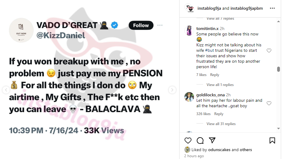 "If You Want To Breakup, Pay Me For Everything I Did For You” - Kizz Daniel Hints Marriage Crash ...