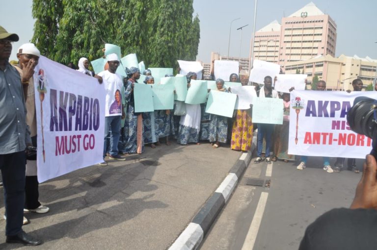 "Akpabio Must Go" - Protest Rocks National Assembly In Support Of ...
