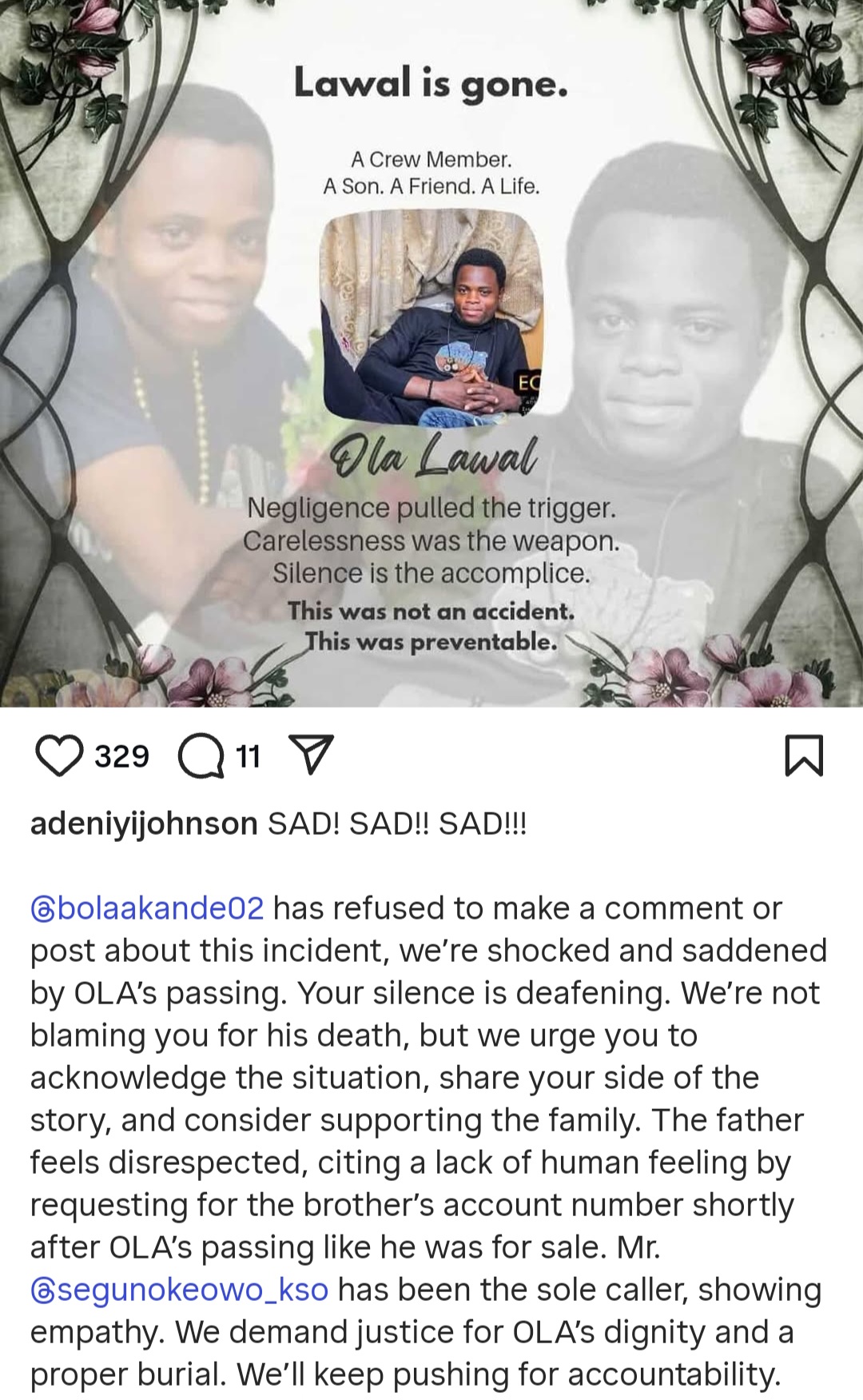 Adeniyi Johnson Tackles Filmmaker Bola Akande Over Actor Ola Lawal's ...