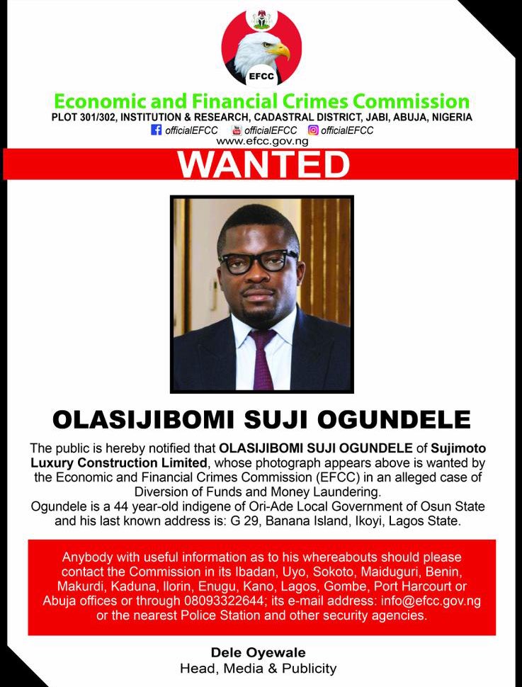 EFCC Declares Sujimoto CEO Ogundele Wanted For Alleged Money Laundering ...