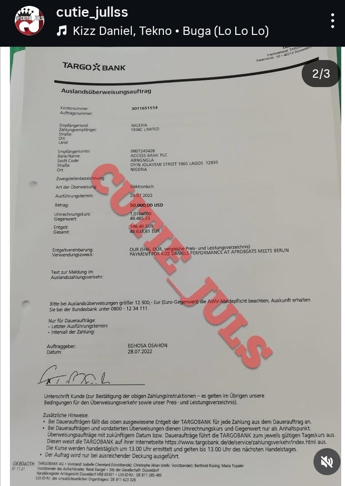 Court Orders Freeze Of Kizz Daniel’s Bank Accounts, Directs Him To Pay €200,000 | Kanyi Daily News